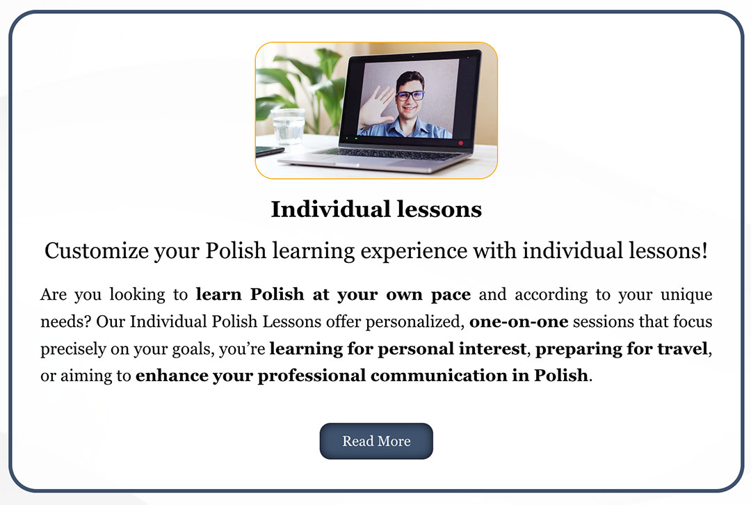 Individual Polish Lessons Online – Personalised Language Tutoring